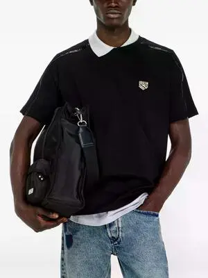 DIESEL® T-shirt With Contrast Trims And Logo Patch - Black