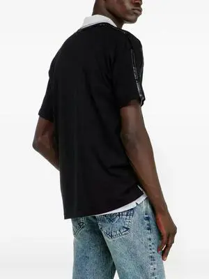 DIESEL® T-shirt With Contrast Trims And Logo Patch - Black