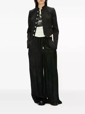 ANN DEMEULEMEESTER Cotton Cropped Stand Collar Jacket