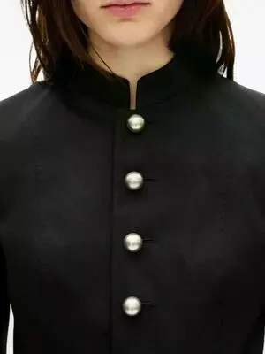 ANN DEMEULEMEESTER Cotton Cropped Stand Collar Jacket