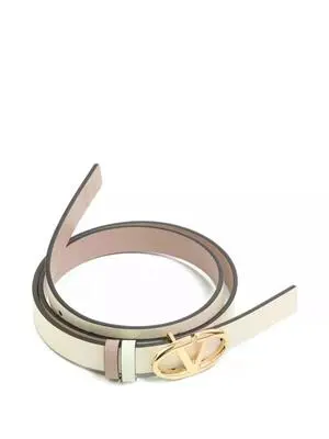 Valentino Garavani Vlogo Signature Reversible Calfskin Belt 20 Mm - White