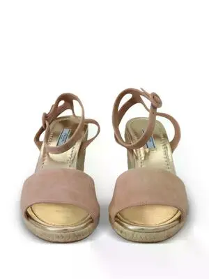 Prada Suede Espadrille Wedge Sandals