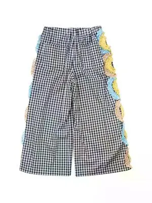 COMME DES GARÇONS TAO Gingham Ruffled Wide-leg Trousers