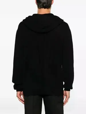 Rick Owens Ribbed Knit Zip-up Hoodie