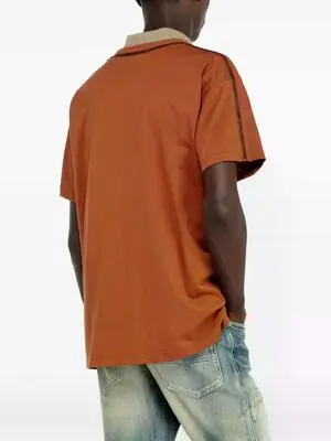 DIESEL® T-shirt With Contrast Trims And Logo Patch - Orange