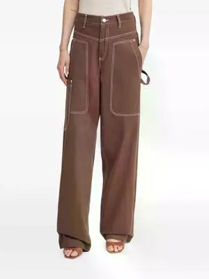Liu Jo Contrast Stitch Carpenter Trousers - Brown
