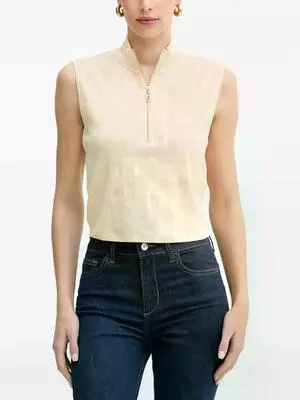 Liu Jo Sleeveless High-neck Half-zip Knit Top