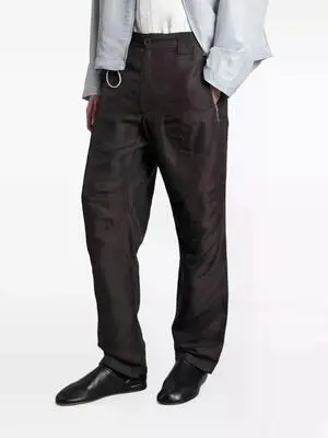 RANRA Grid-pattern Straight-leg Trousers