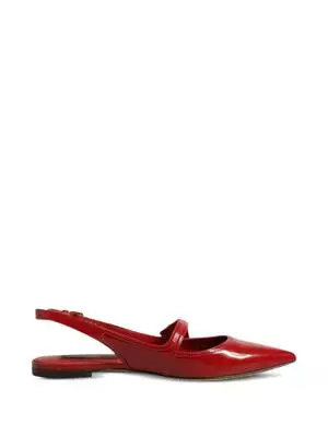 Dolce & Gabbana Patent Leather Pointed Toe Slingback Sandals