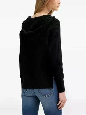 Dkny Ribbed Knit Hooded Sweater