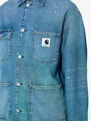 Carhartt Work In Progress Denim Chore Jacket With Paint Splatter Detail