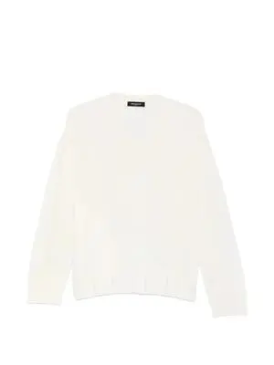 Fabiana Filippi V-neck Ribbed Trim Sweater - Neutrals