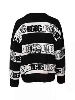 Dolce & Gabbana Striped Logo Print Sweater