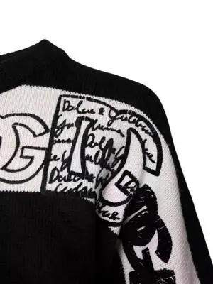 Dolce & Gabbana Striped Logo Print Sweater