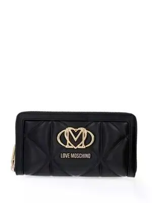 Moschino Quilted Logo-plaque Wallet - Black