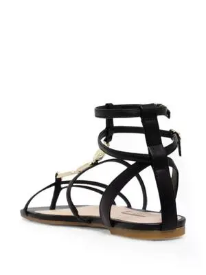 Liu Jo Logo Plaque Strappy Sandals - Black