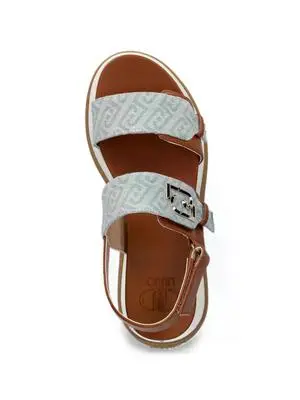 Liu Jo Monogram Pattern Touch-strap Platform Sandals