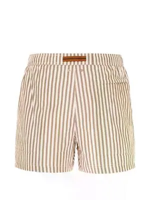 Zegna Striped Drawstring Swim Shorts - Neutrals