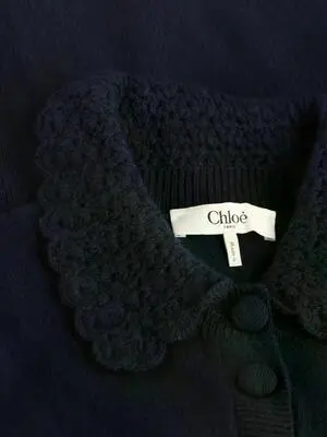 Chloé Wool Crochet Collar Cardigan