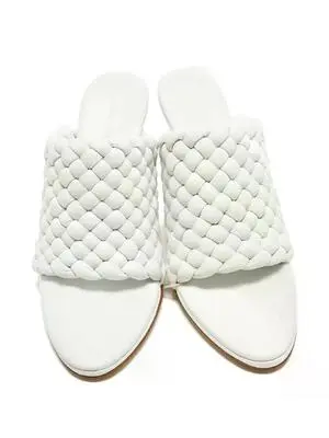 Bottega Veneta Leather Lido Woven Stiletto Heeled Sandals