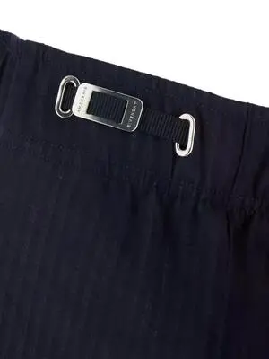 Givenchy Navy Pinstripe Logo Buckle Trousers
