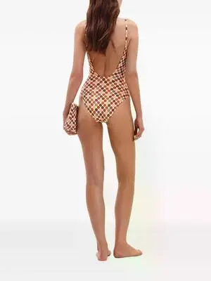 ERES Polka-dot One-piece Swimsuit With Cutout Detailing - Neutrals