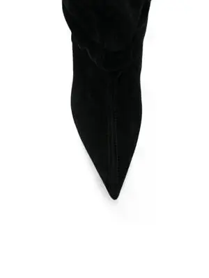 Balmain Slouchy Wedge Boots - Black