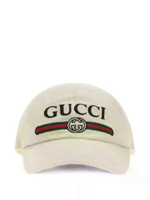 Gucci Logo Embroidered Baseball Cap - Neutrals