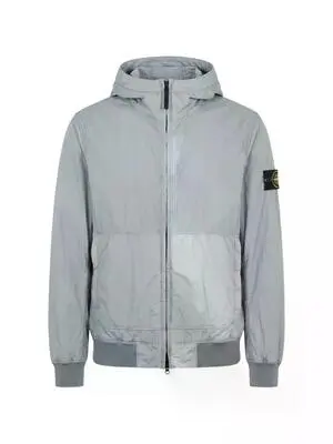 Stone Island Logo Patch Hooded Jacket - Grey