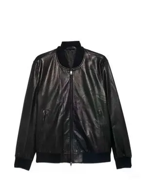 Brioni Zip-up Grained Leather Jacket
