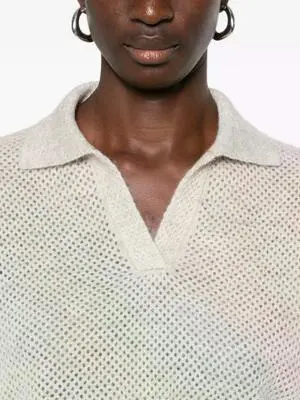 Brunello Cucinelli Perforated Knit V-neck Sweater