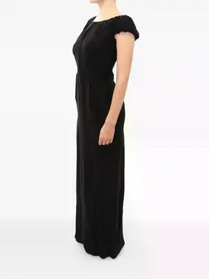Dolce & Gabbana Crepe-texture Puff-sleeve Maxi Dress