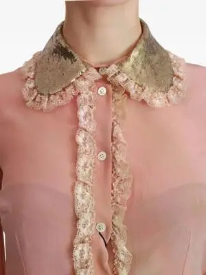 Dolce & Gabbana Sequin-embellished Lace-trimmed Blouse