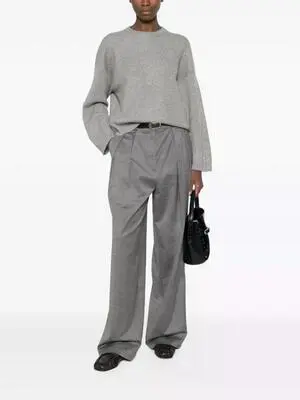 Brunello Cucinelli Ribbed Knit Metallic-thread Crew Neck Sweater