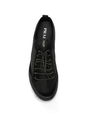 Prada Logo Patch Lace-up Sneakers