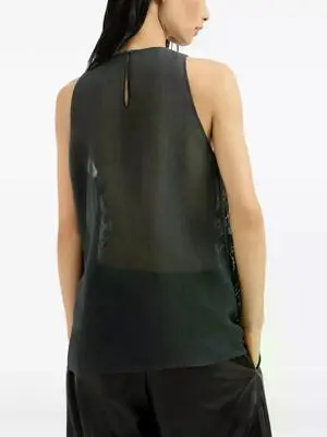 Brunello Cucinelli Crispy Silk Top With Lynx Embroidery