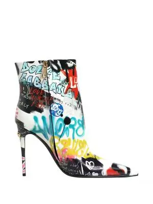 Dolce & Gabbana Keira Graffiti-print Stiletto Boots