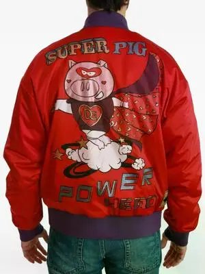 Dolce & Gabbana Satin Year Of The Pig Bomber Jacket