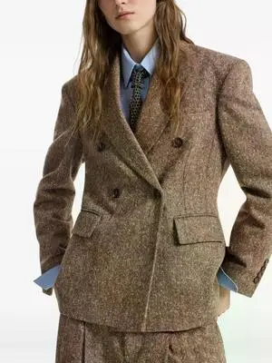 Brunello Cucinelli Virgin Wool Donegal Blazer With Monili Embellishment