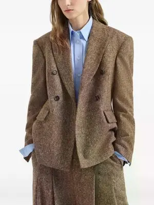 Brunello Cucinelli Virgin Wool Donegal Blazer With Monili Embellishment