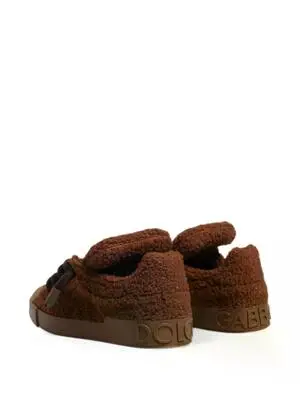Dolce & Gabbana Faux-shearling Low-top Sneakers