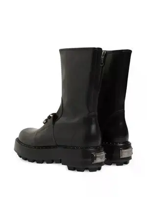Dolce & Gabbana Logo Plaque Lug Sole Boots