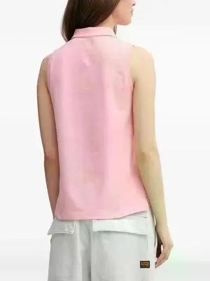 Gant Sleeveless Button Polo Shirt - Pink