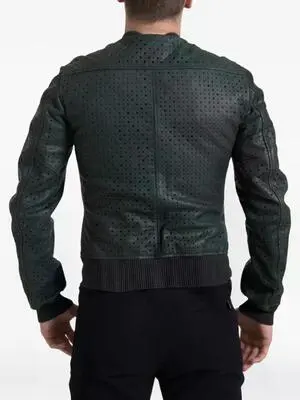 Dolce & Gabbana Perforated Leather Bomber Jacket