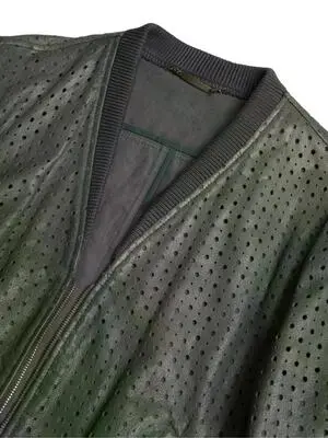 Dolce & Gabbana Perforated Leather Bomber Jacket