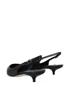 Dolce & Gabbana Leather Pointed Toe Kitten Heel Slingbacks