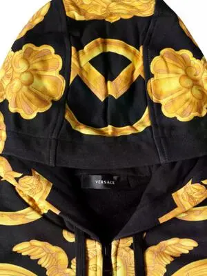 Versace Barocco Print Zip-up Hoodie