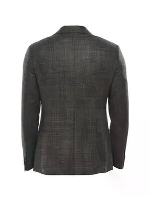 Corneliani Checked Single-breasted Blazer - Grey