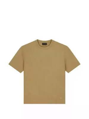 Emporio Armani Herringbone-pattern Embroidered-logo T-shirt