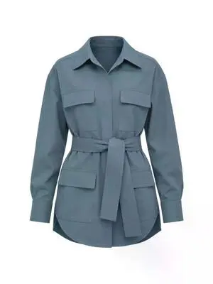 SUPER BLOND Belted Gabardine Shirt